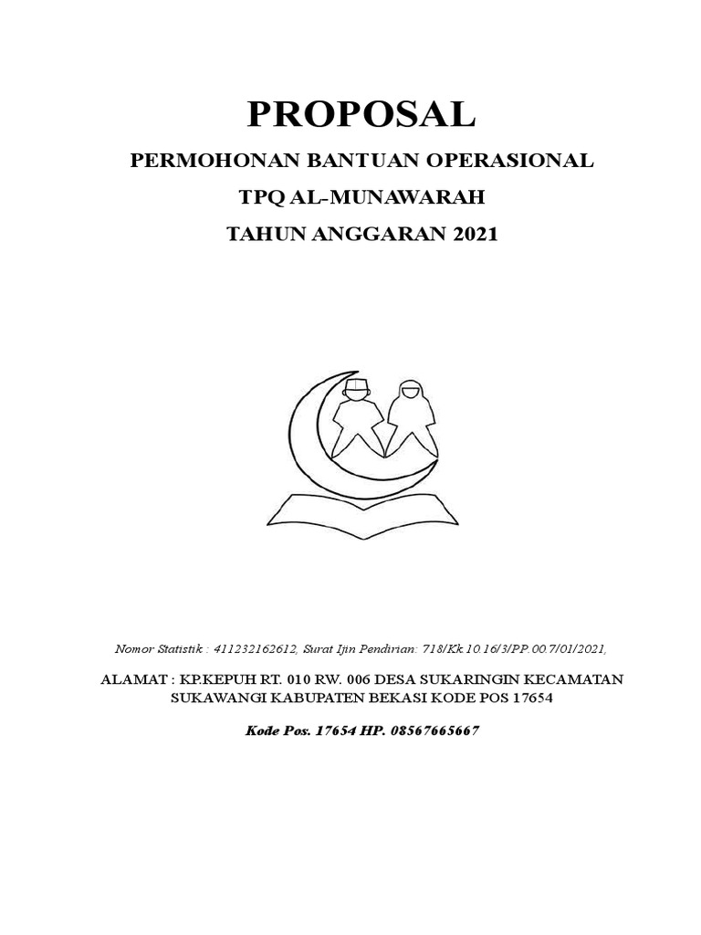 Proposal Bop Tpq-Al-Munawarah | PDF