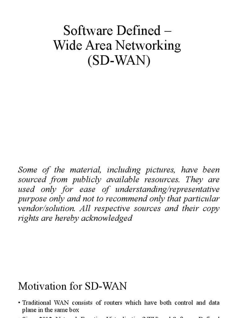 Software Defined - Wide Area Networking (SD-WAN) | PDF | Cloud Computing | Computer Network