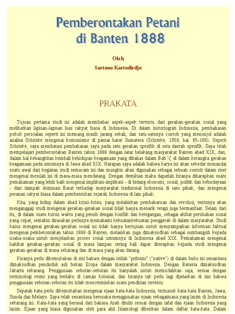 (Sartono Kartodirdjo) Pemberontakan Petani Banten (Z-Lib - Org) .CHM | PDF