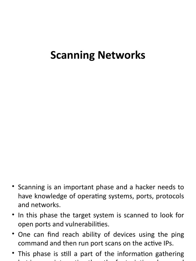 Scanning Networks | PDF | Transmission Control Protocol | Port (Computer Networking)