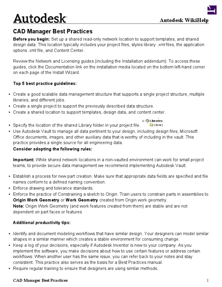 CAD Manager Best Practices | PDF | Computer Aided Design | Computer File