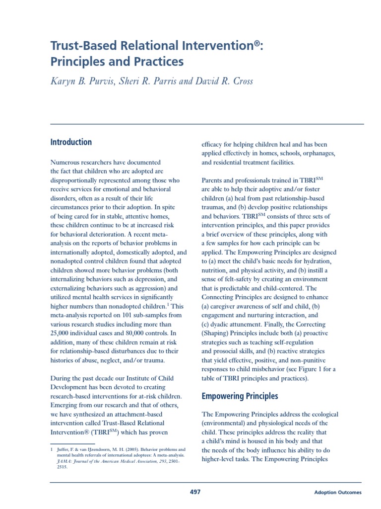 TBRI Principles and Practices | PDF | Psychotherapy | Mental Disorder