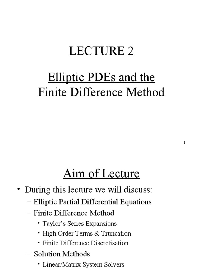 Elliptic Pdes And The Finite Difference Method Pdf Partial Differential Equation Finite