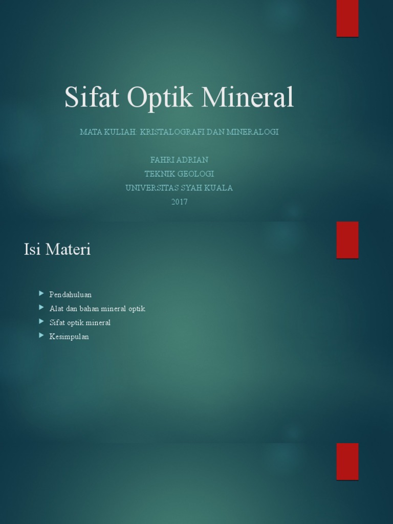 Sifat Optik Mineral | PDF