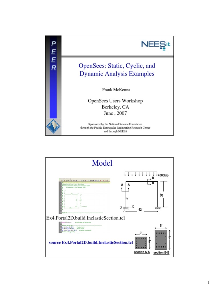 OpenSees: Static, Cyclic, and Dynamic Analysis Examples | PDF | Applied And Interdisciplinary ...