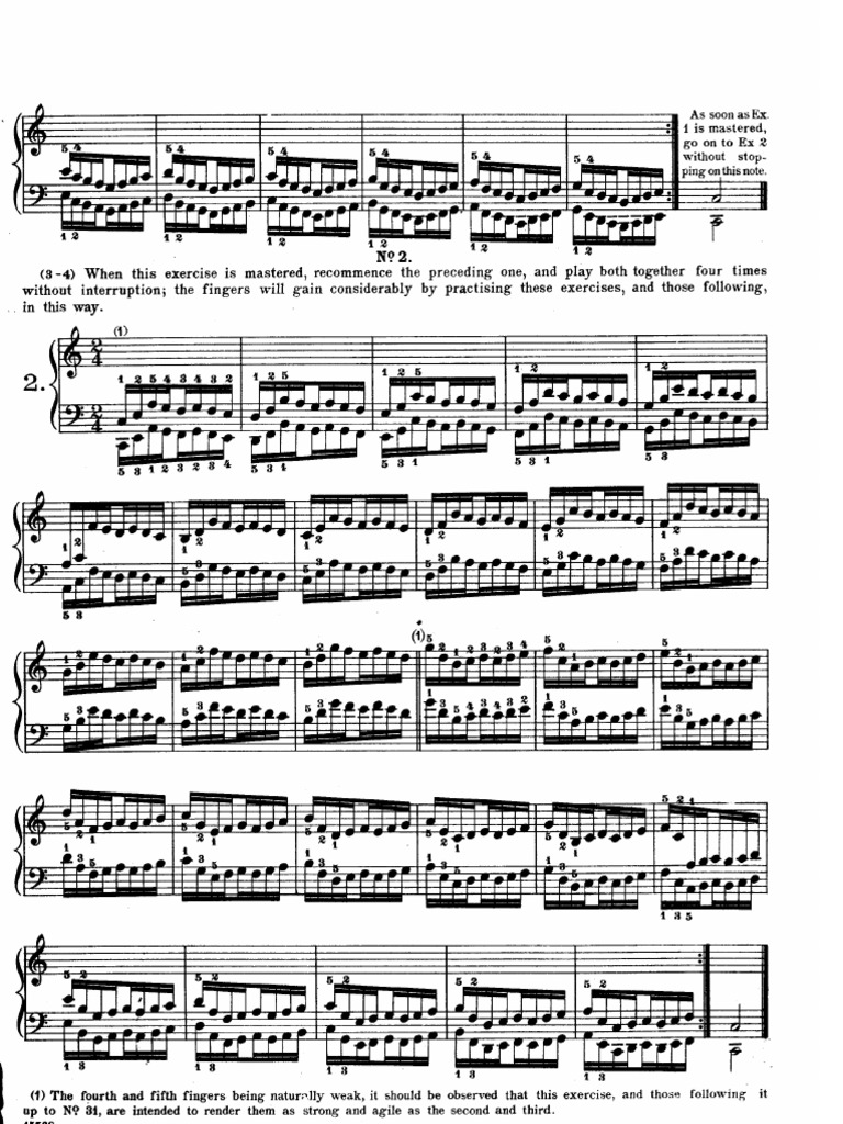 Ejercicio Clasico para Piano Hanon 2 | PDF