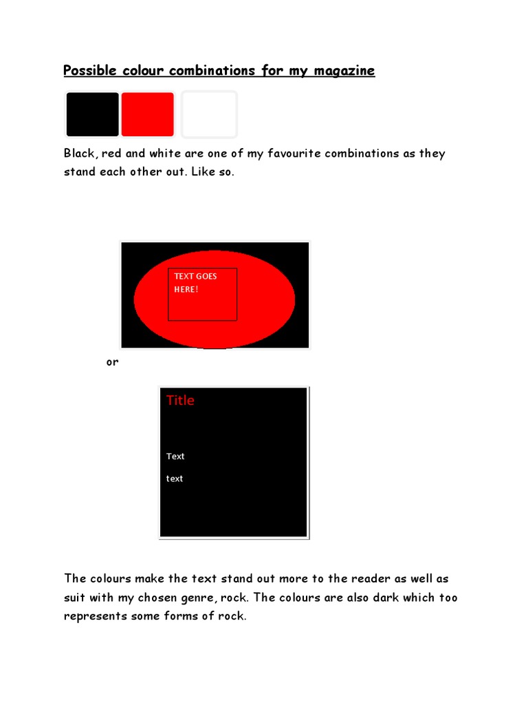 Best Color Combinations for Rock Magazines | PDF