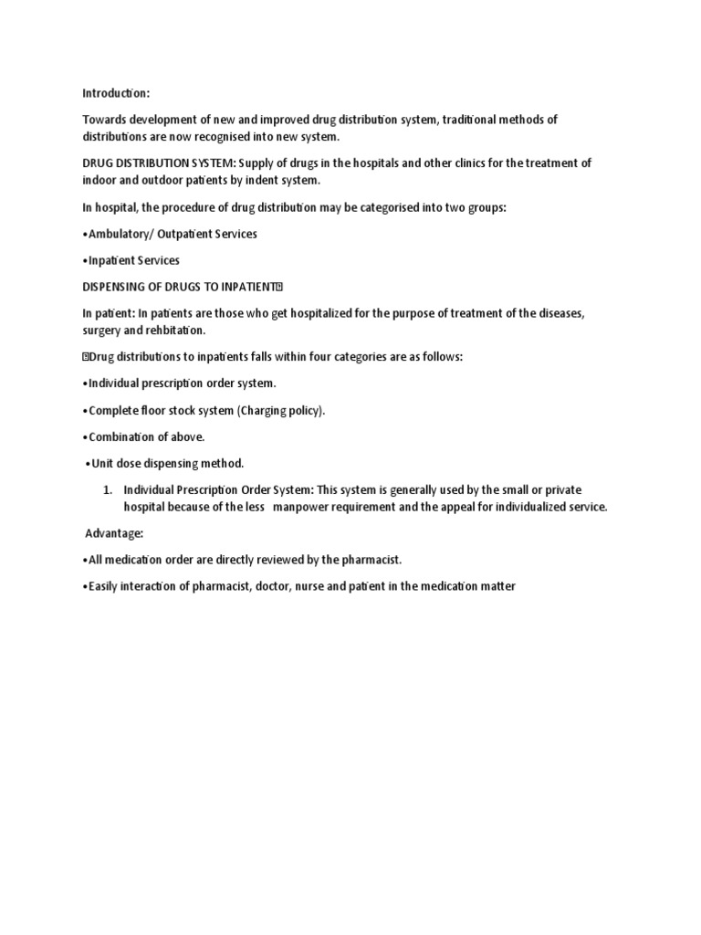 Drug Distribution System | PDF