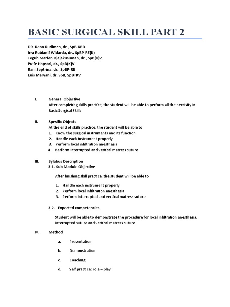 Basic Surgical Skill Part 2 | Download Free PDF | Surgical Suture | Scissors