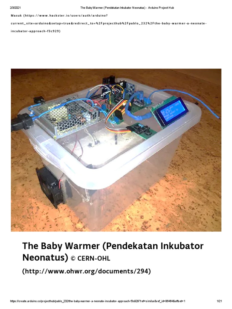 The Baby Warmer (Pendekatan Inkubator Neonatus) - Arduino Project Hub | PDF