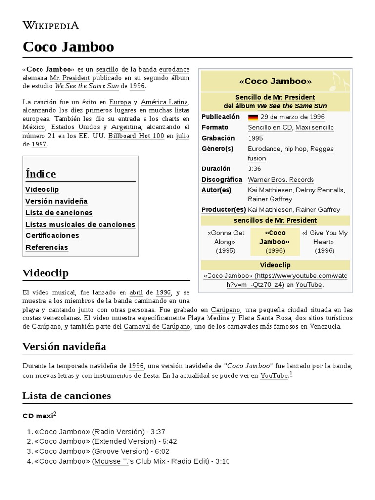 Coco Jamboo | PDF | Música grabada | Música europea
