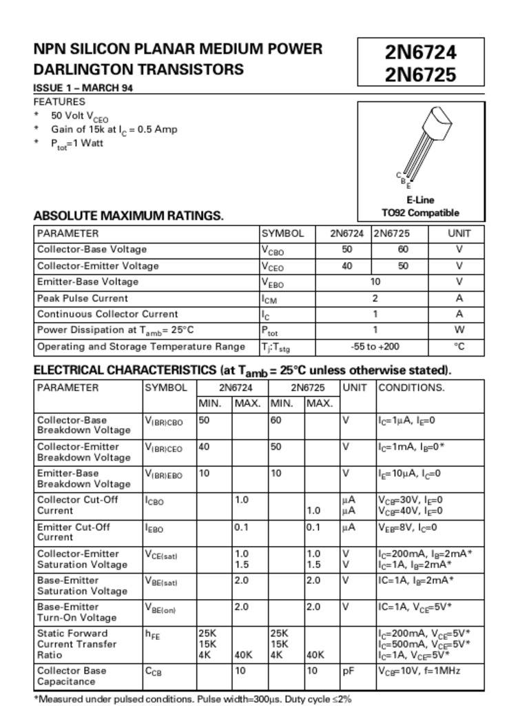 2N6725 ZetexSemiconductors | PDF | Bipolar Junction Transistor ...