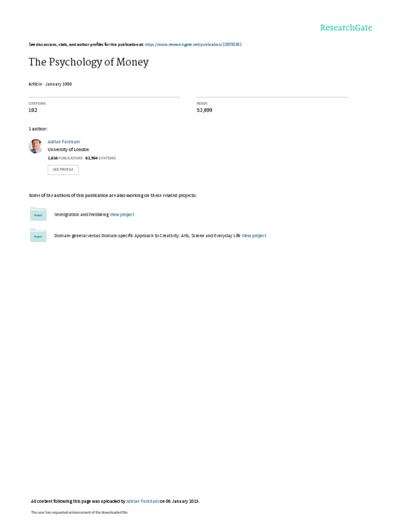 The Psychology of Money | PDF | Motivation | Motivational