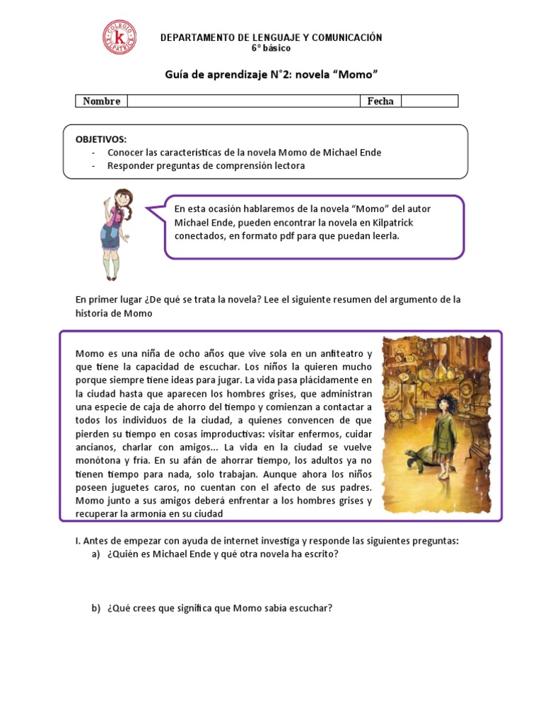 Guía de Lectura Momo | PDF | Libros para adolescentes | Clásicos