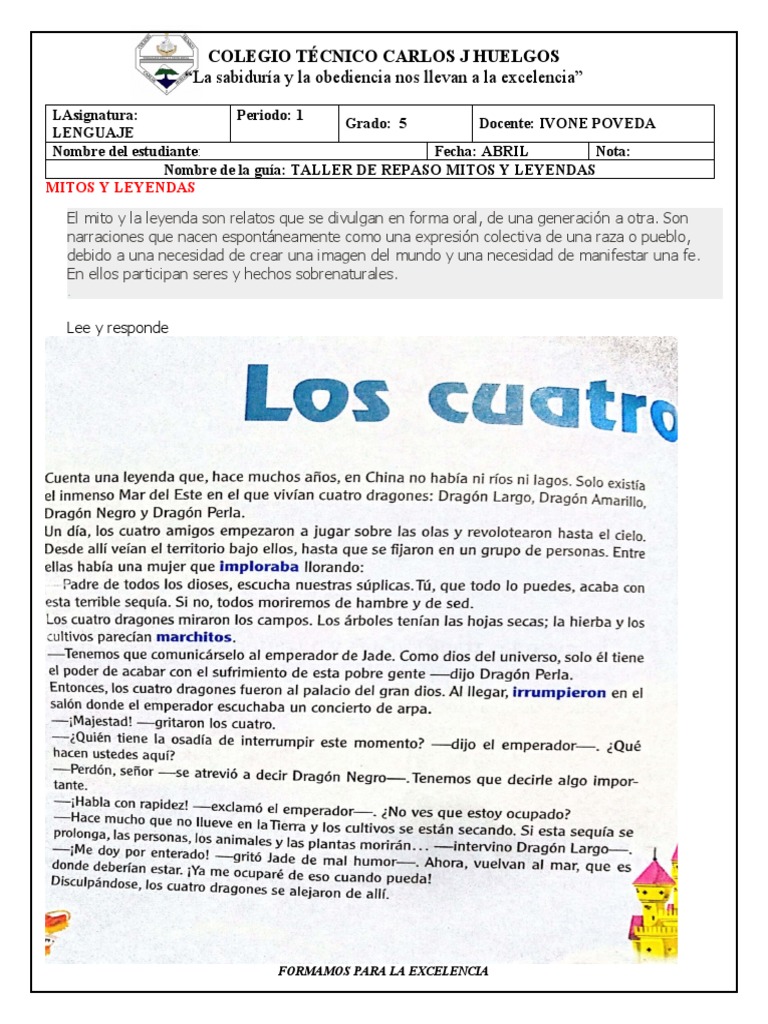 Mitos y Leyendas TALLER | PDF