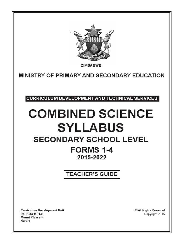 Combined Science Forms 1-4 | PDF | Curriculum | Educational Assessment