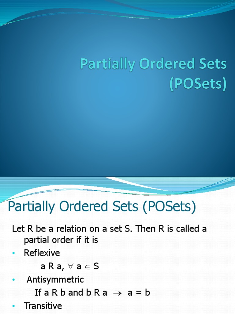 Poset and Lattice | PDF | Numbers | Mathematical Analysis