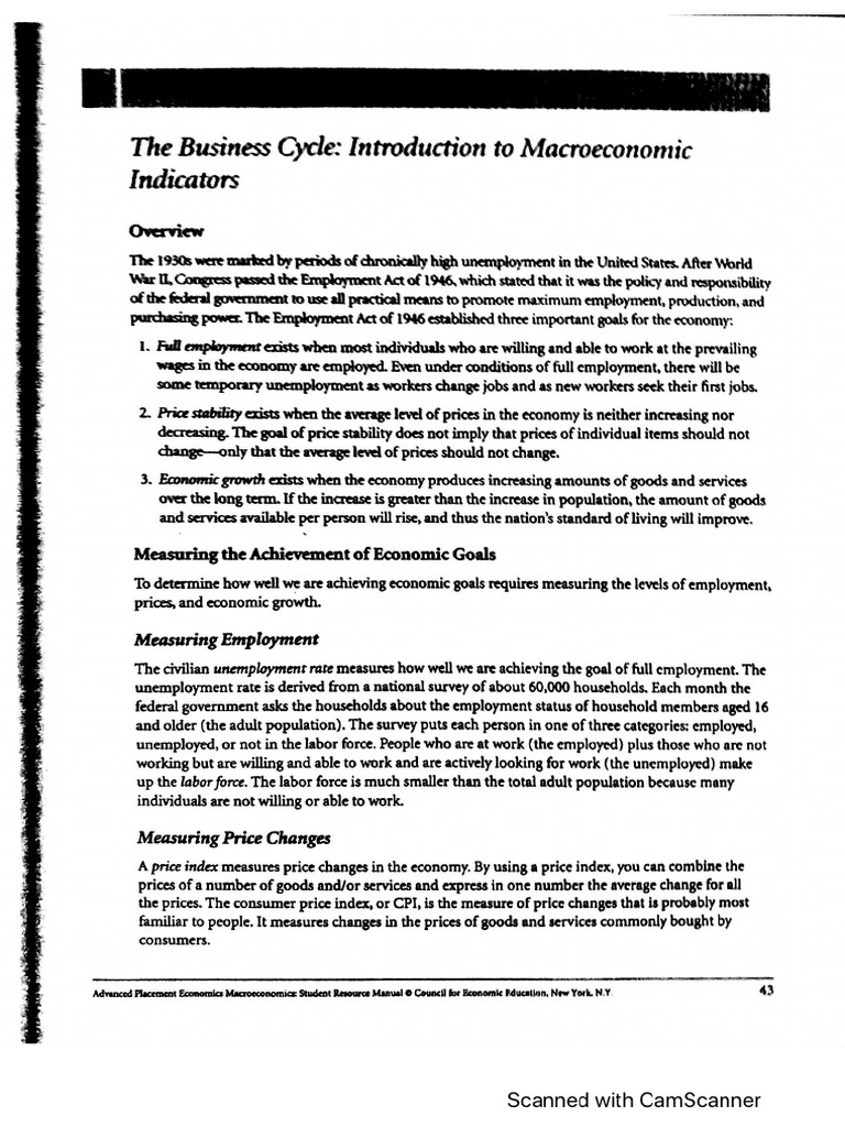 NCEE The Business Cycle | PDF