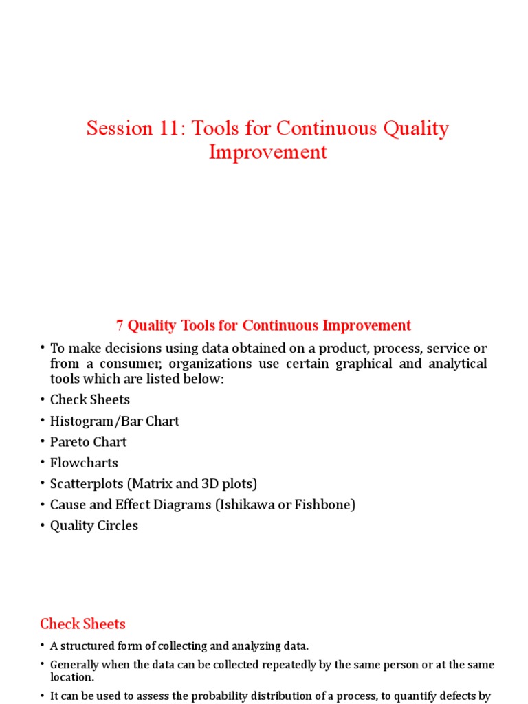 S11 Tools For Continuous Quality Improvement | PDF | Scatter Plot ...