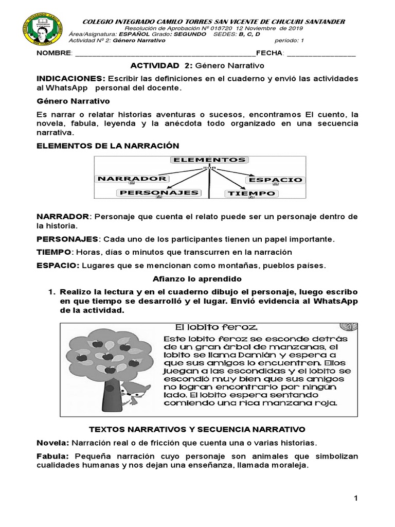 Actividades de Narración para Segundo Grado | PDF | Narrativa