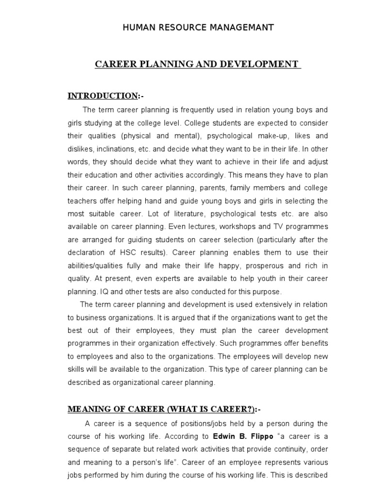 Career Planning and Development | PDF | Mentorship | Employment