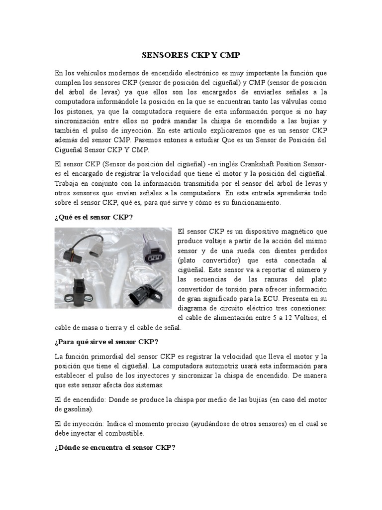 Sensores CKP y CMP | PDF | Inyección de combustible | Distribuidor