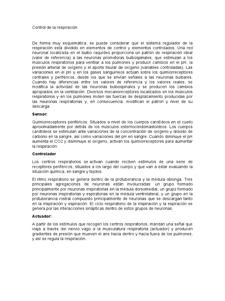Control de La Respiración | PDF | Sistema respiratorio | Respiración