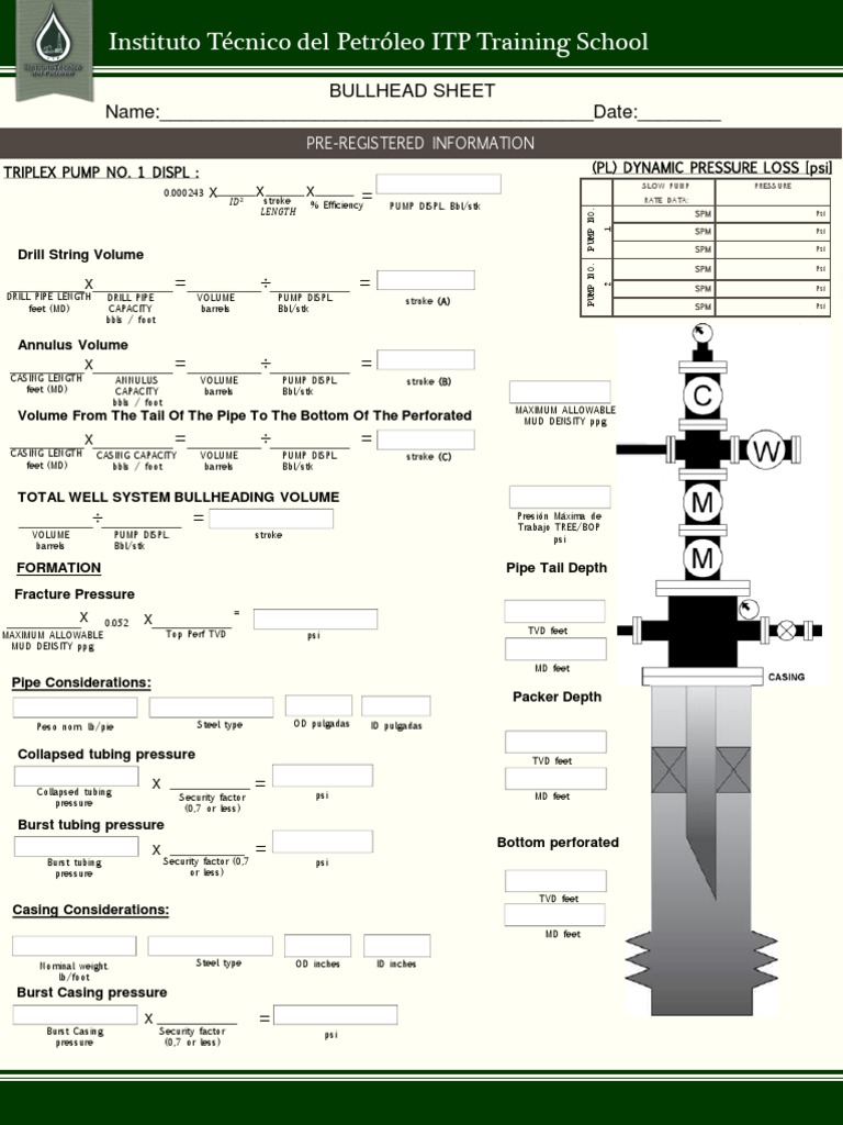 Hoja de Matar Control Bullhead Workover 2019 Copia INGLES | PDF ...