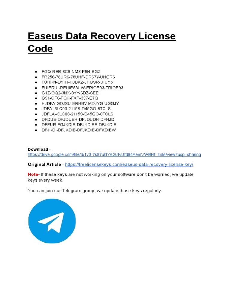 Easeus Data Recovery License Code - 8 | PDF