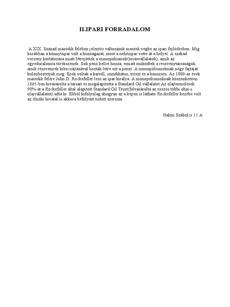 2.ipari forradalom esszé | PDF