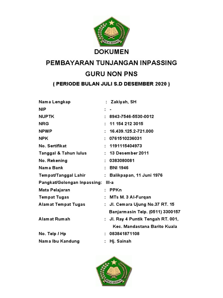 COVER INPASSING Siip | PDF