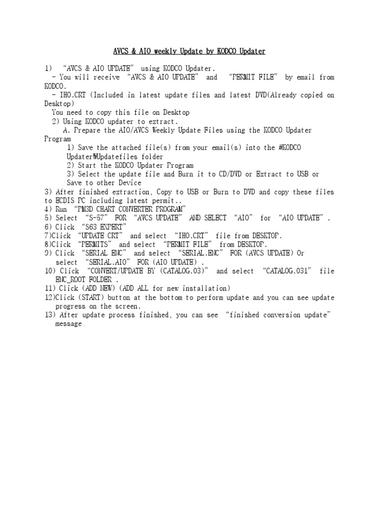 AVCS & AIO Weekly Update Guide | PDF