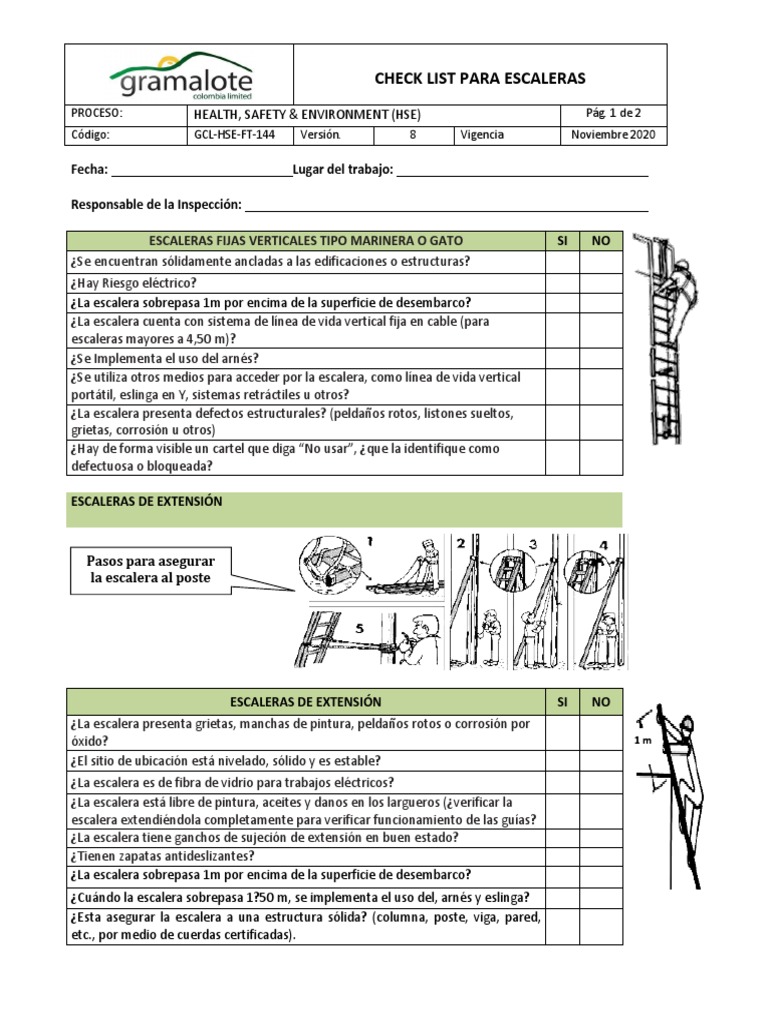 Checklist de Seguridad para Escaleras | PDF | Naturaleza