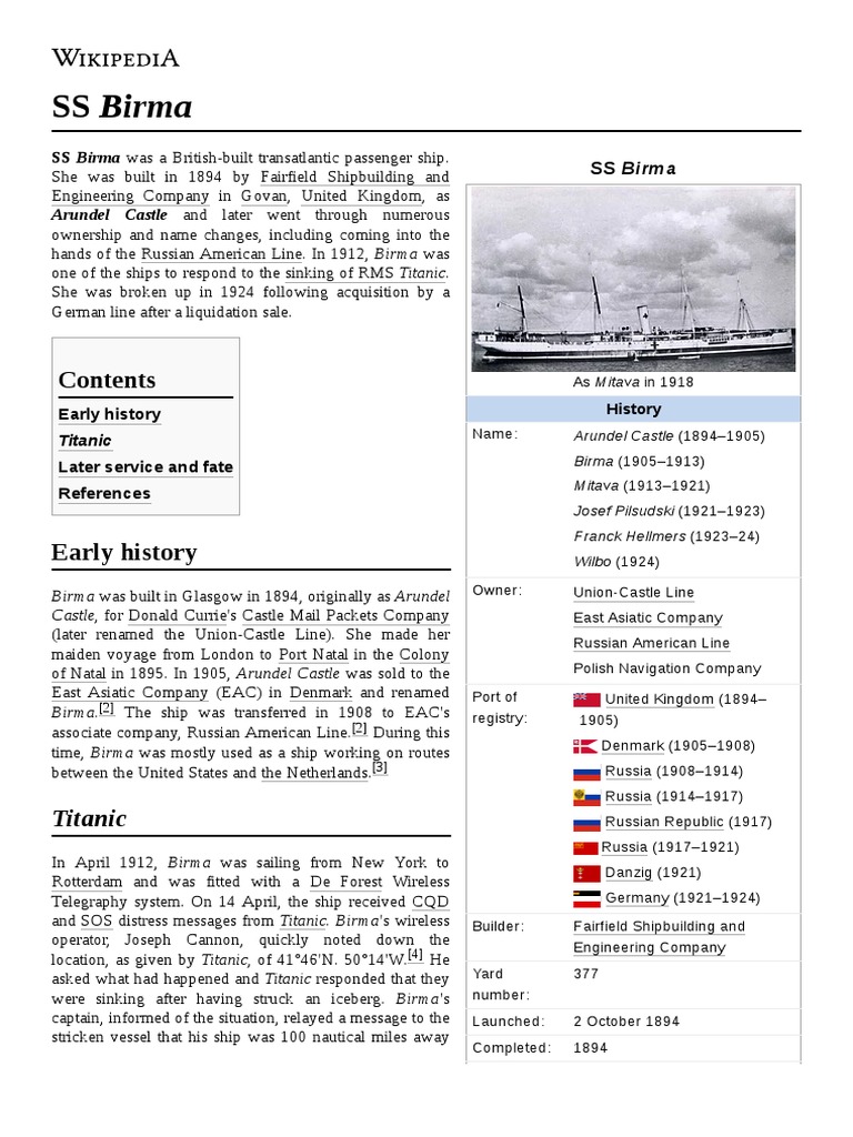 SS Birma | PDF | Ships | Shipping