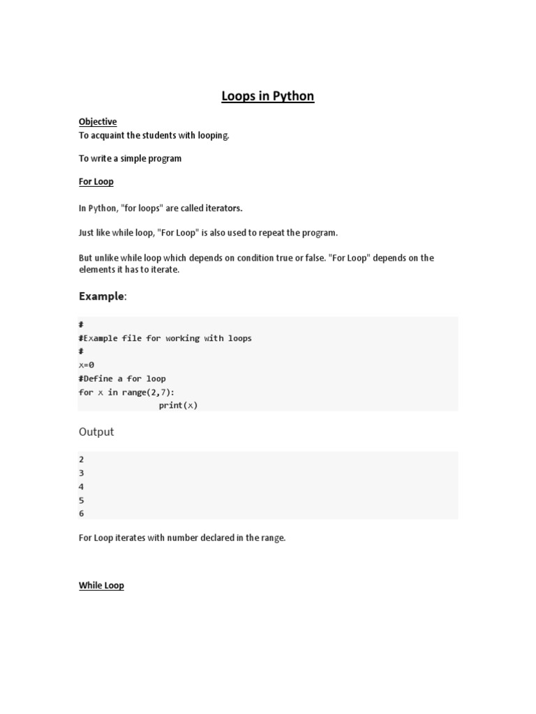 Loops in Python: Example | PDF | Control Flow | Subroutine