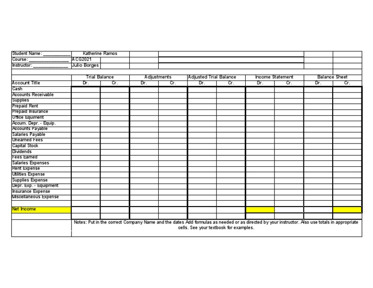 Worksheet Comprehensive Prob 2 | PDF