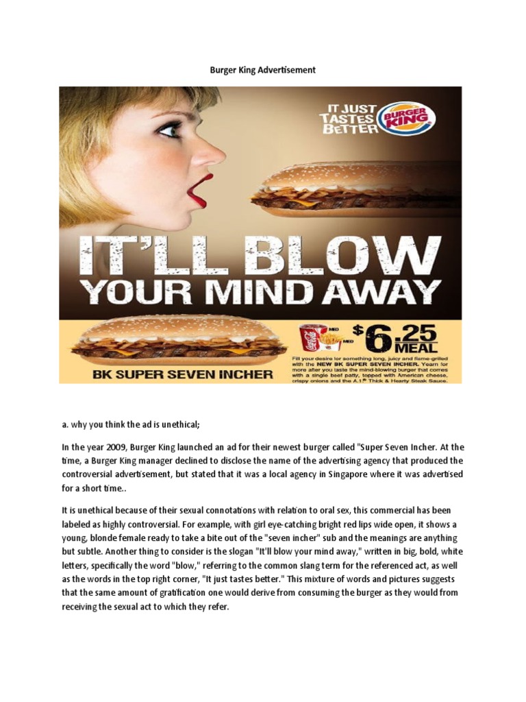 Controversial Burger King Ad Analysis | PDF | Advertising | Marketing