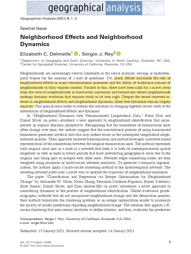 Neighbourhood Effects and Neighbourhood Dynamics | PDF | Neighbourhood ...