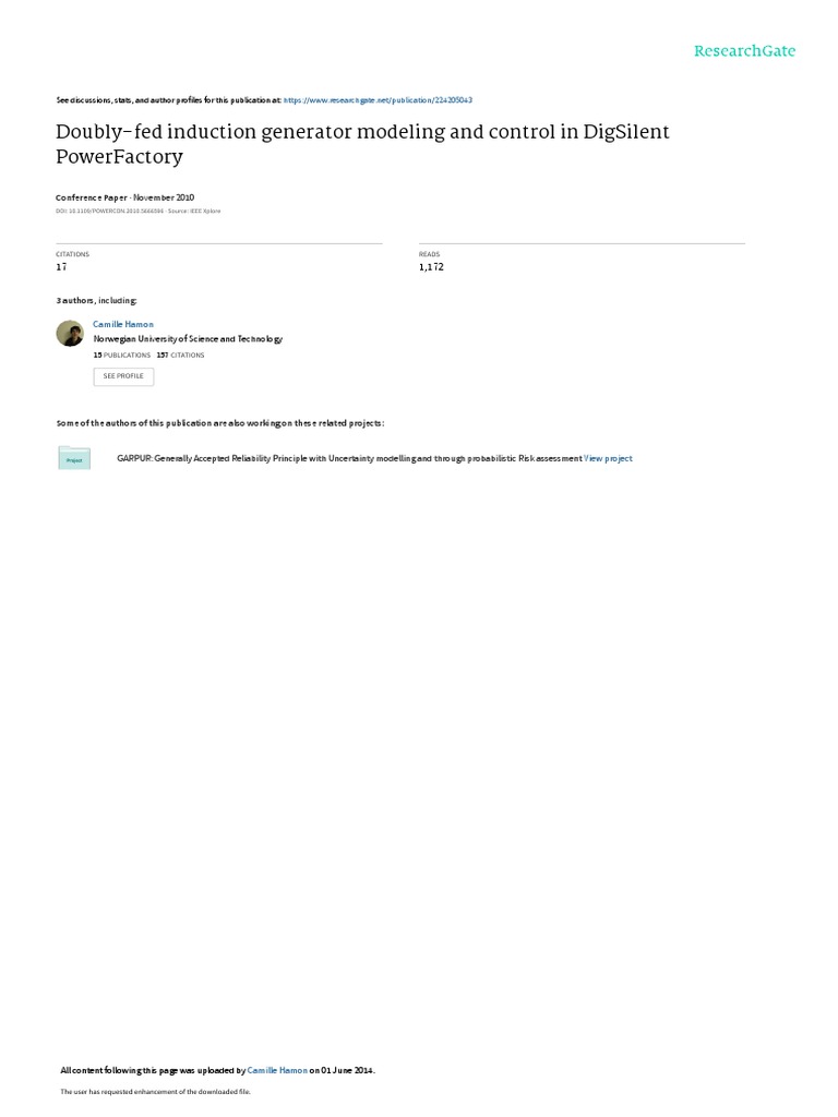 Induction Generator Modeling With Digsilent | PDF | Wind Power ...