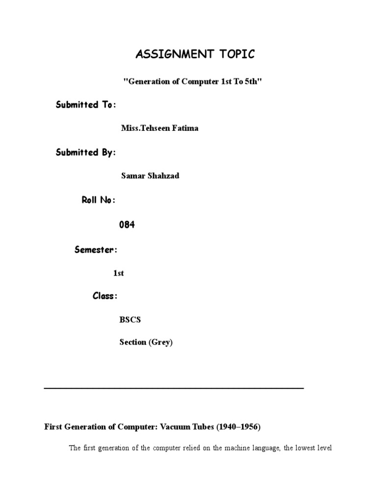 Assignmentt Ict 084 | PDF | Supercomputer | Mainframe Computer