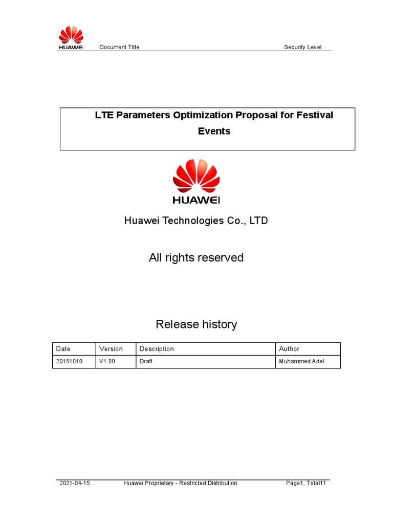 LTE Key Parameters OPtimization For Festival Events | PDF | Radio | Lte (Telecommunication)