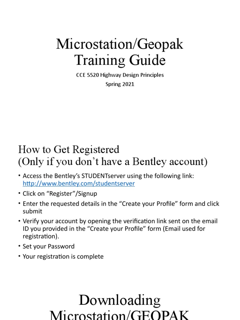 Microstation-GEOPAK Training Guide (Spring 2021) | PDF