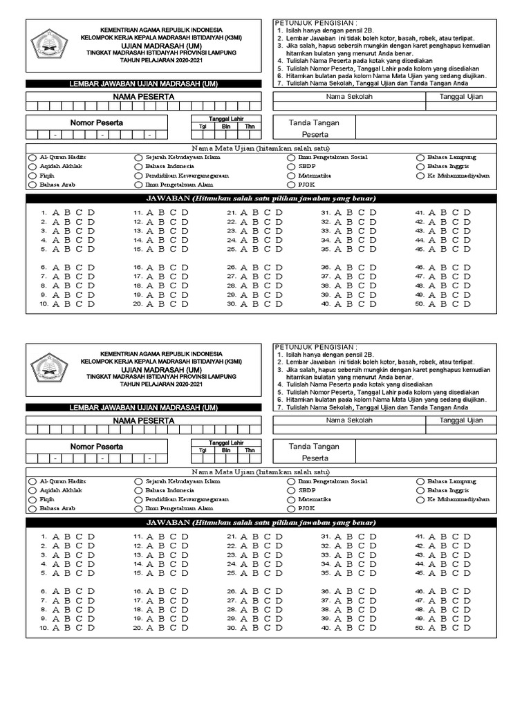LJK Uas Format A4 | PDF