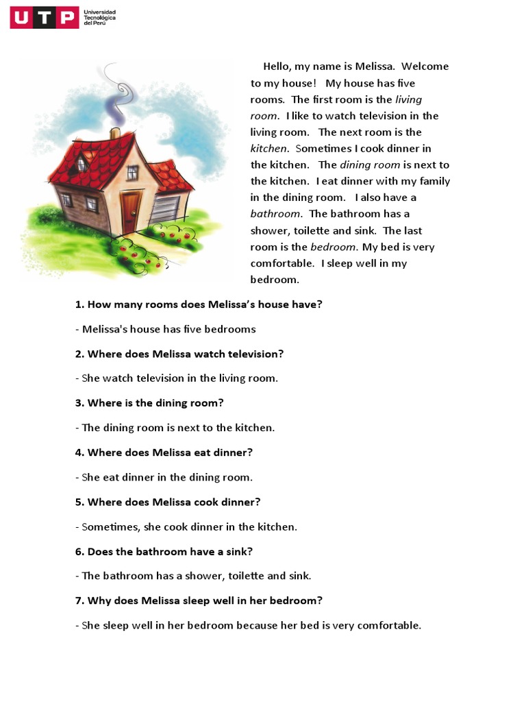 My House Reading Activities | PDF