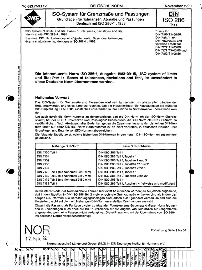 Din Iso 286-1 (1990-11) | PDF