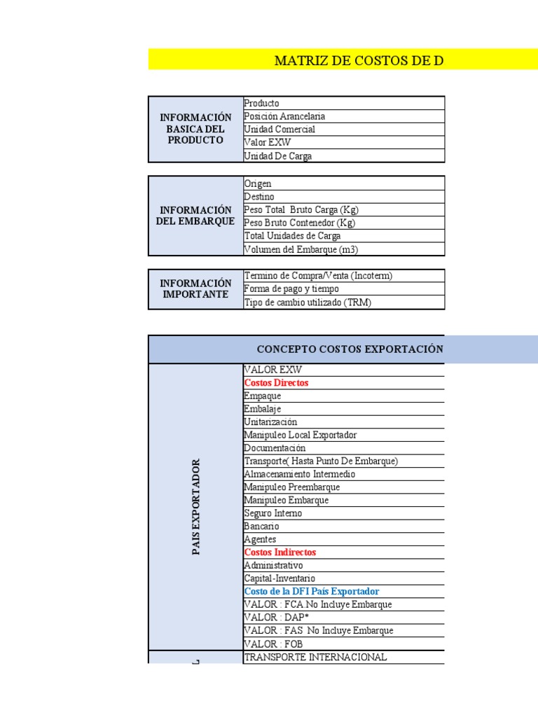 Matriz Dfi | PDF | El comercio internacional | Negocios Internacionales
