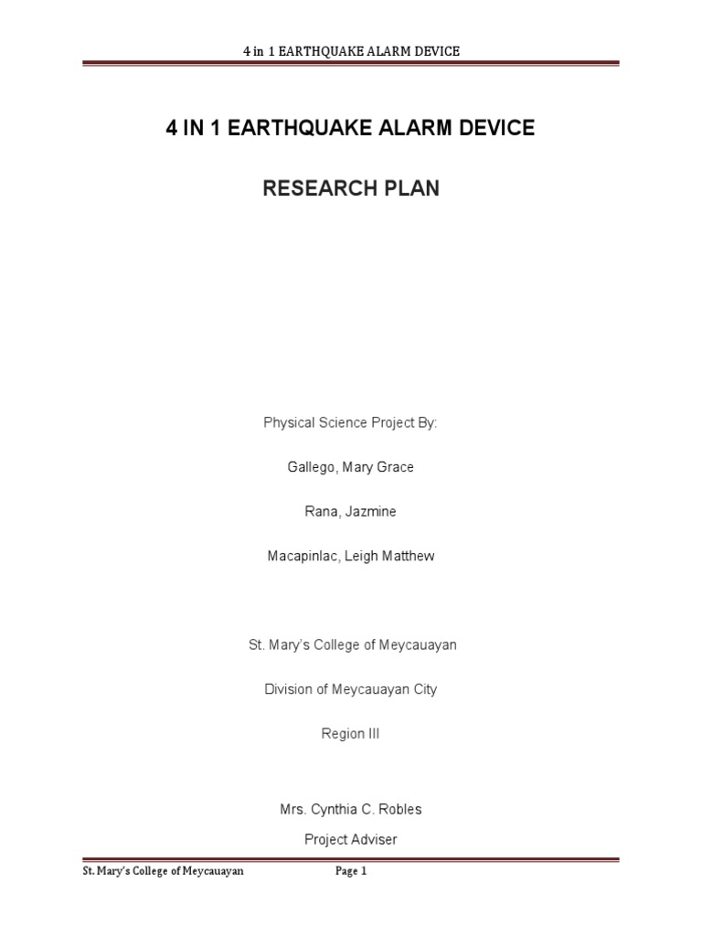 SHORT Research Plan Earthquake | PDF | Earthquakes | Flashlight