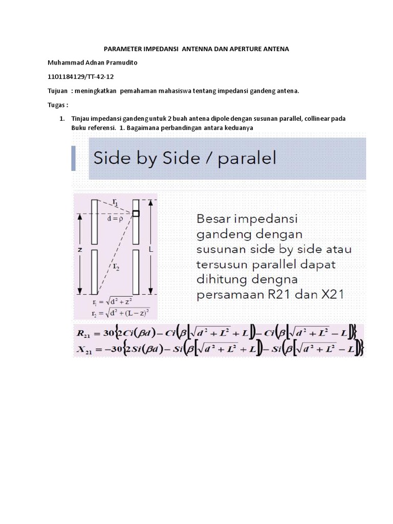 Impedansi dan Gain Antena Dipole | PDF | Metode & Bahan Ajar | Sains ...