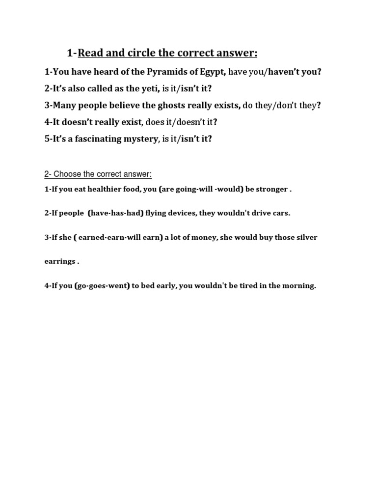 1-Read and Circle The Correct Answer | PDF