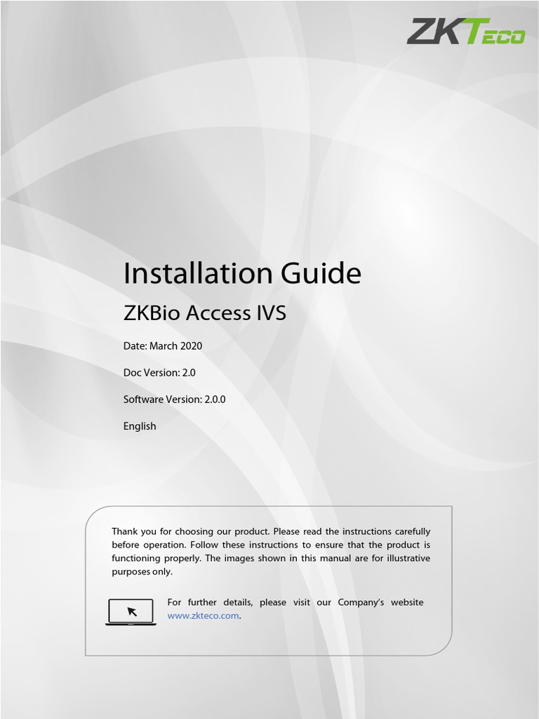Installation Guide: Zkbio Access Ivs | PDF | Authentication | Operating ...